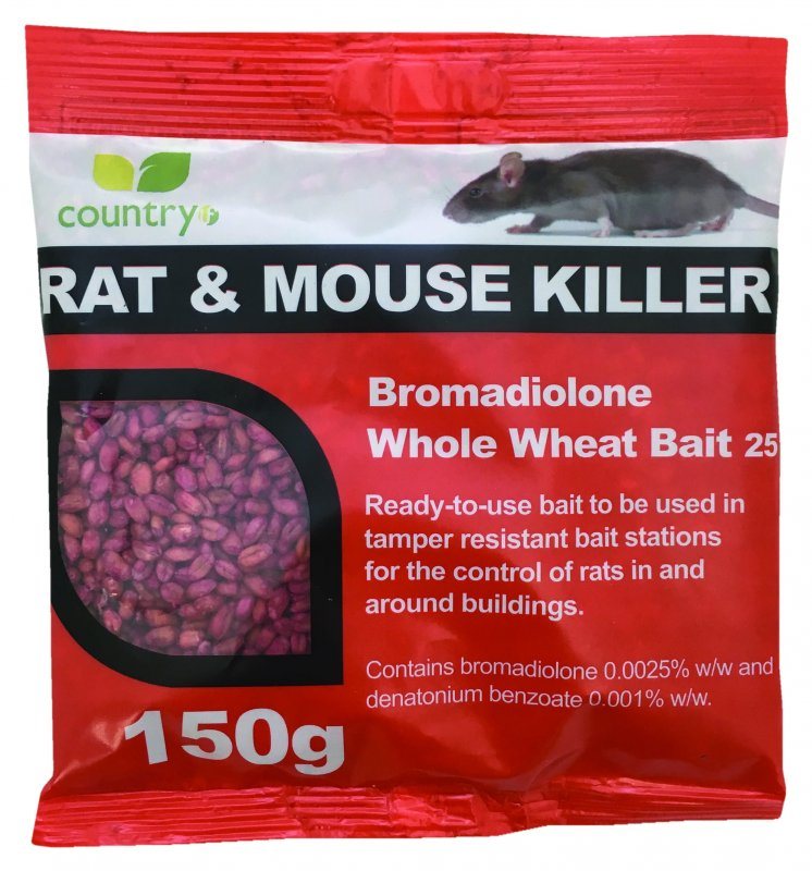 Country UF Bromadiolone Whole Wheat Bait 150g - Rodent Baits