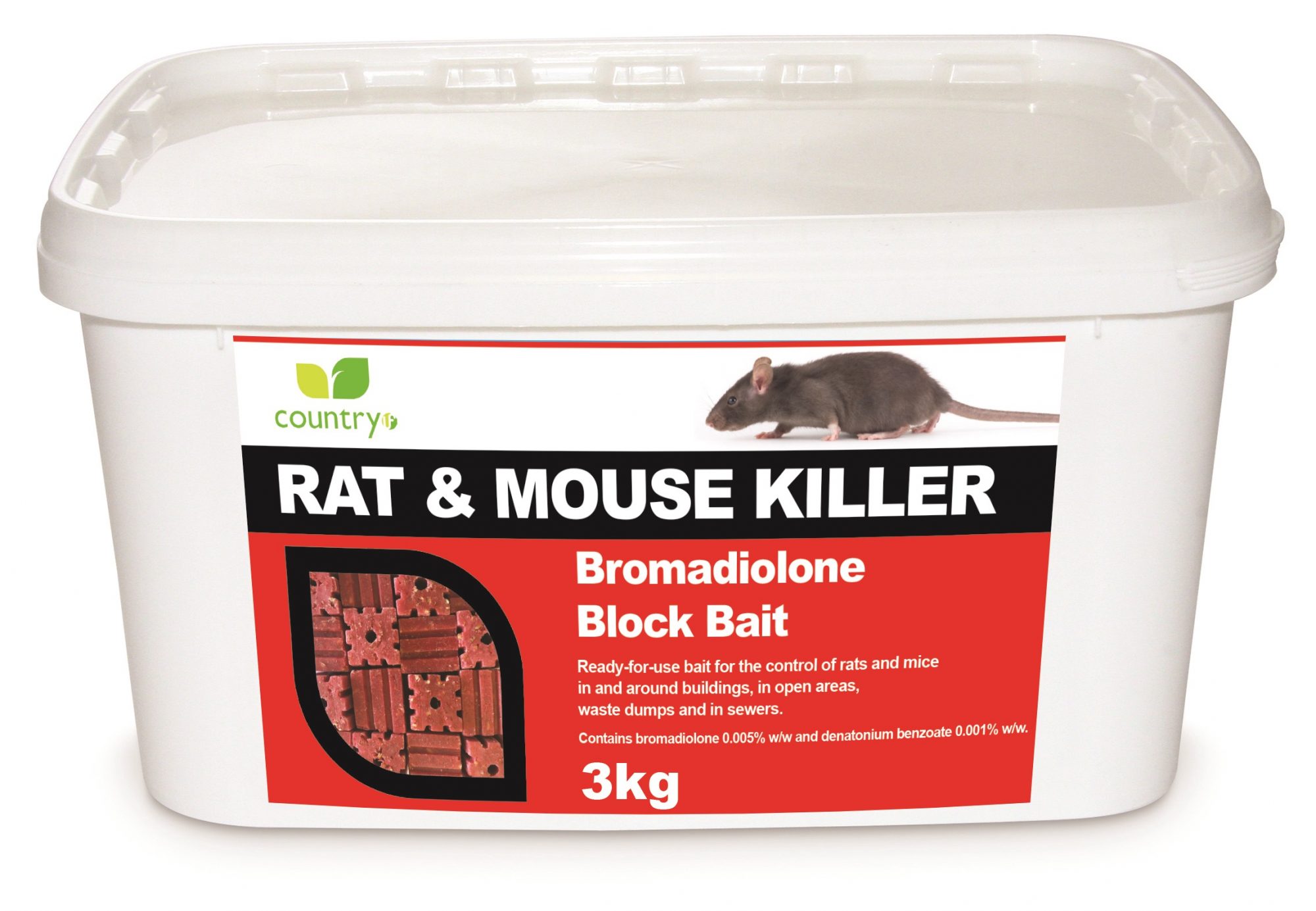 Country UF Bromadiolone Block Bait 3kg - Rodent Baits