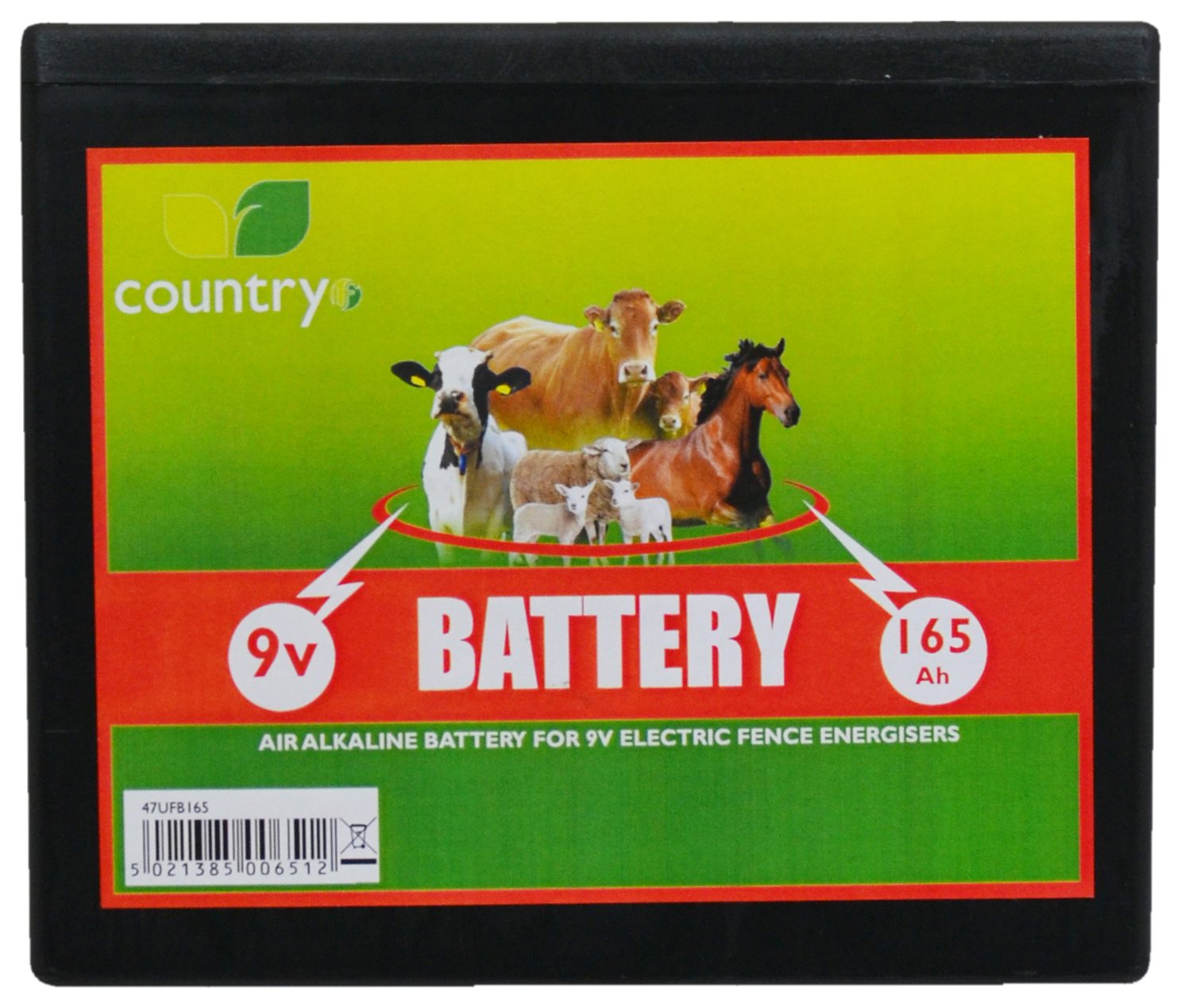 Country UF 165Ah Air Alkaline Battery 9V - Electric Fence Batteries
