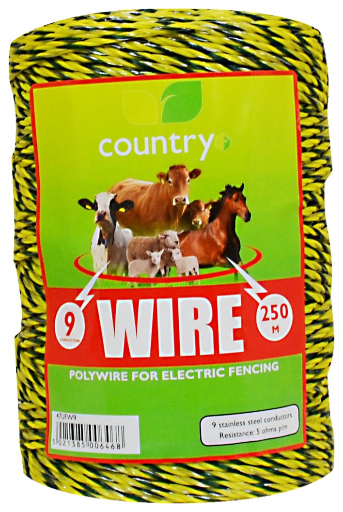 Country UF 9 Strand Polywire 250m - Tape, Wire & Rope
