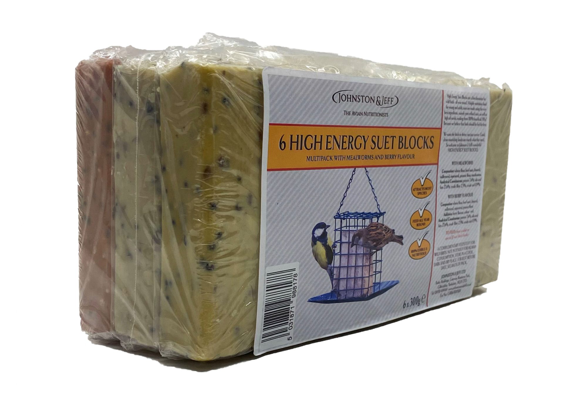 J&J Johnston & Jeff High Energy Suet Block 6 Pack - Suets