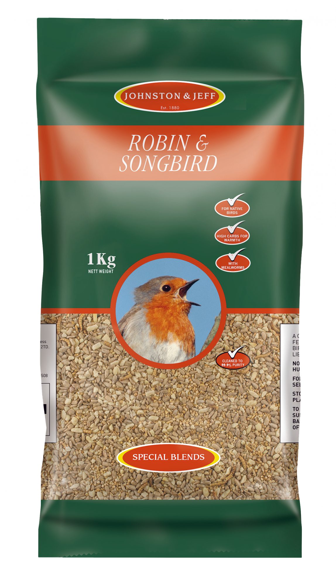 J&J Johnston & Jeff Robin & Songbird Seed 2kg - Wild Bird Mixes