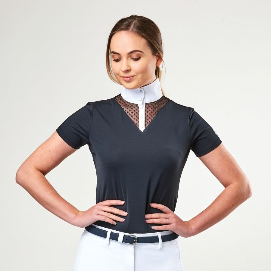 Dublin Lace Show Shirt White/Navy Size XL - Tops & Jackets