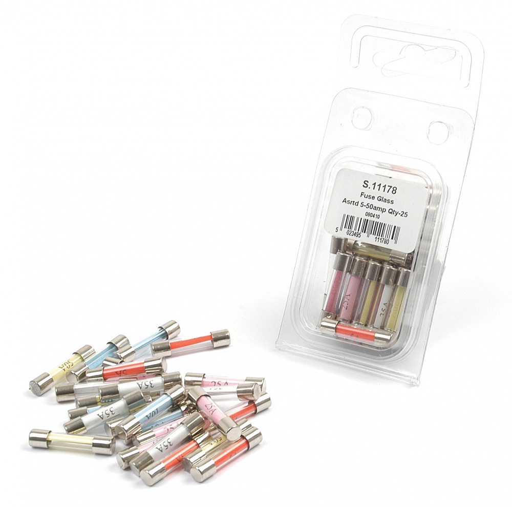Sparex Assorted Glass Fuses 25 Pack - Electrical - Mole Avon