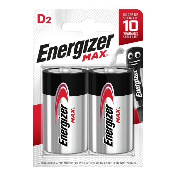 Energizer Max D Battery 2 Pack - Batteries
