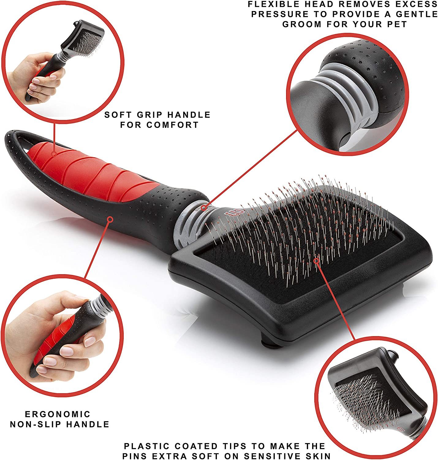 Mikki Grooming Ball Pin Slicker Brush - Skin & Coat Care