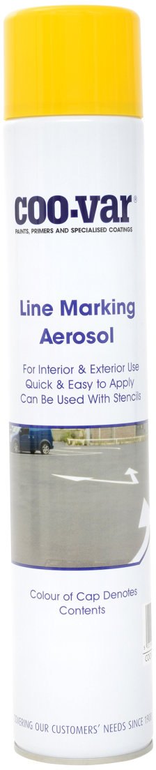 Coovar Coo-Var Line Marker Aerosol Yellow 750ml - Vehicle & Floor Paints