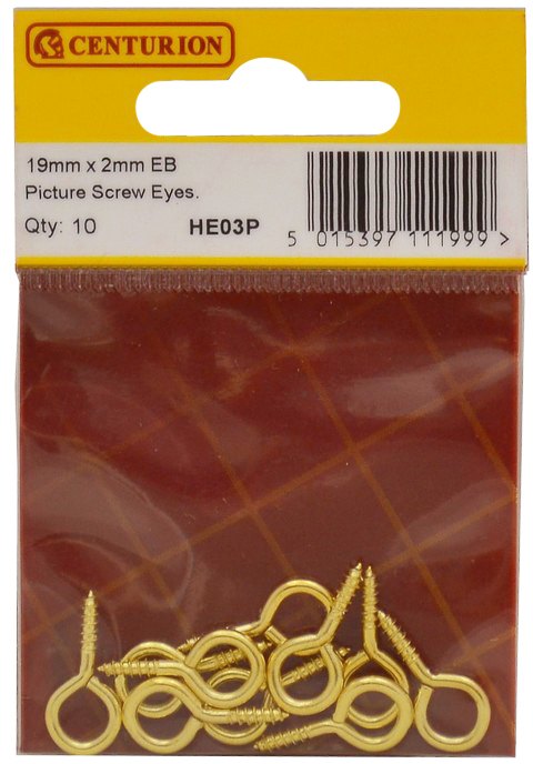 Centurion Picture Screw Eyes 10 Pack - Domestic Hooks & Handles