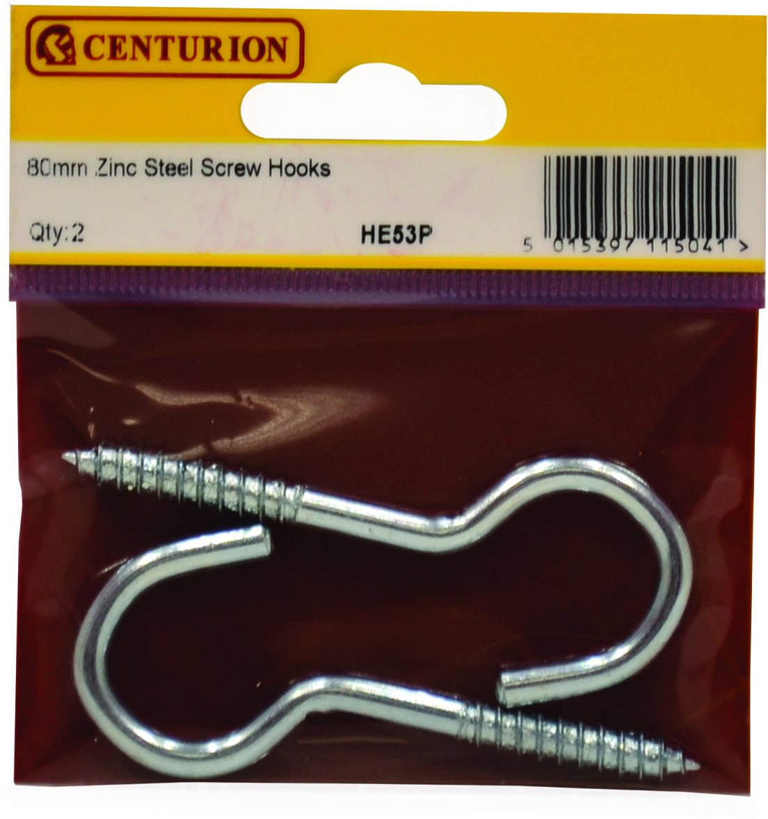 Centurion Steel Screw Hooks 2 Pack - Domestic Hooks & Handles
