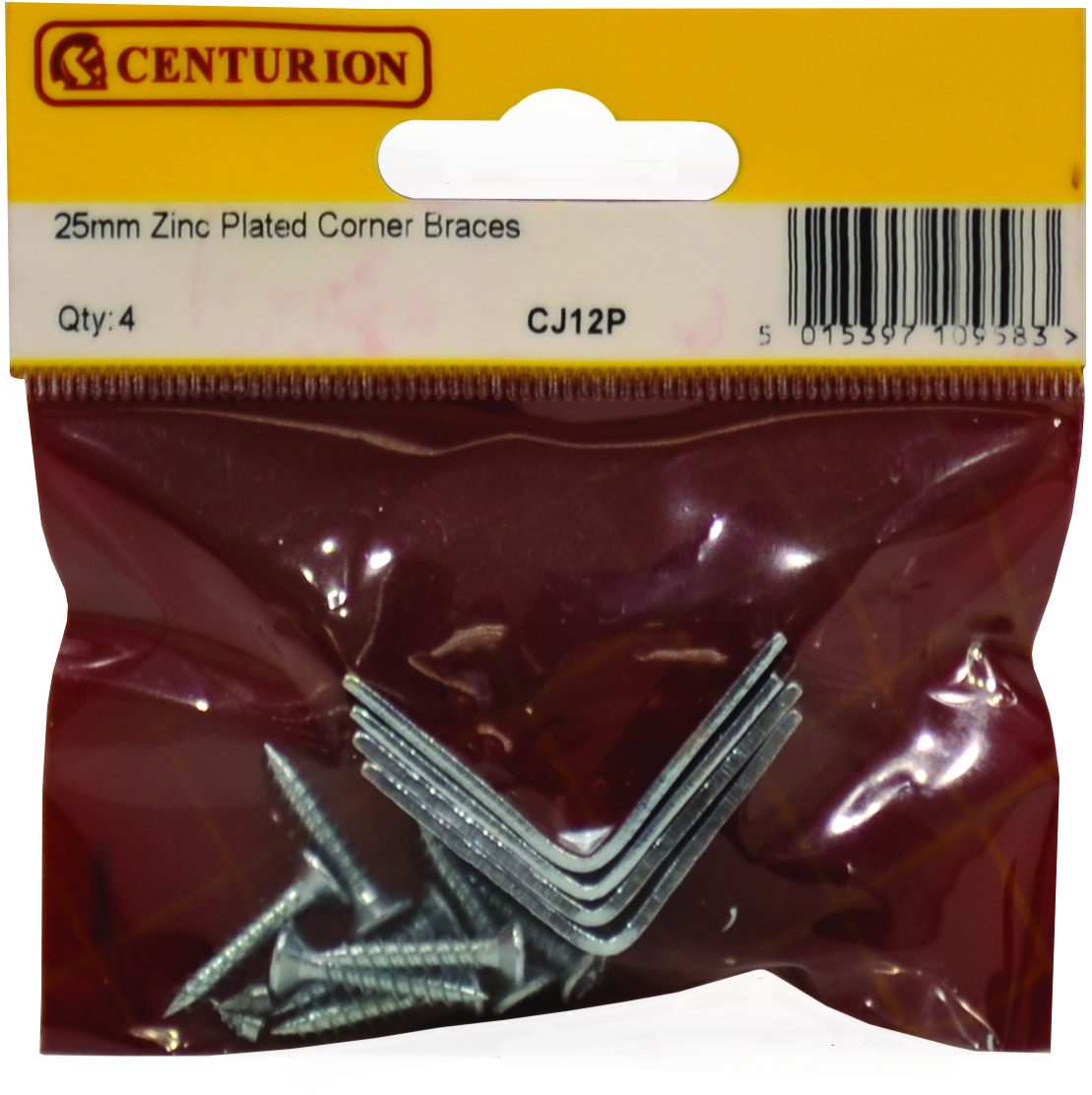 Centurion Zinc Plated Corner Brace 4 Pack - Hinges & Brackets