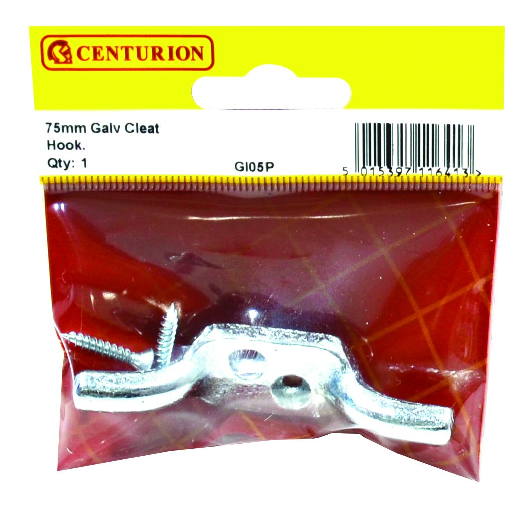 Centurion Galvanised Cleat Hook 75mm - Domestic Hooks & Handles - Mole Avon