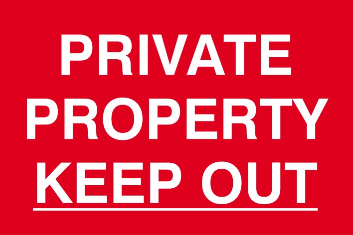 PVC Sign Private Property Keep Out - Safety Equipment