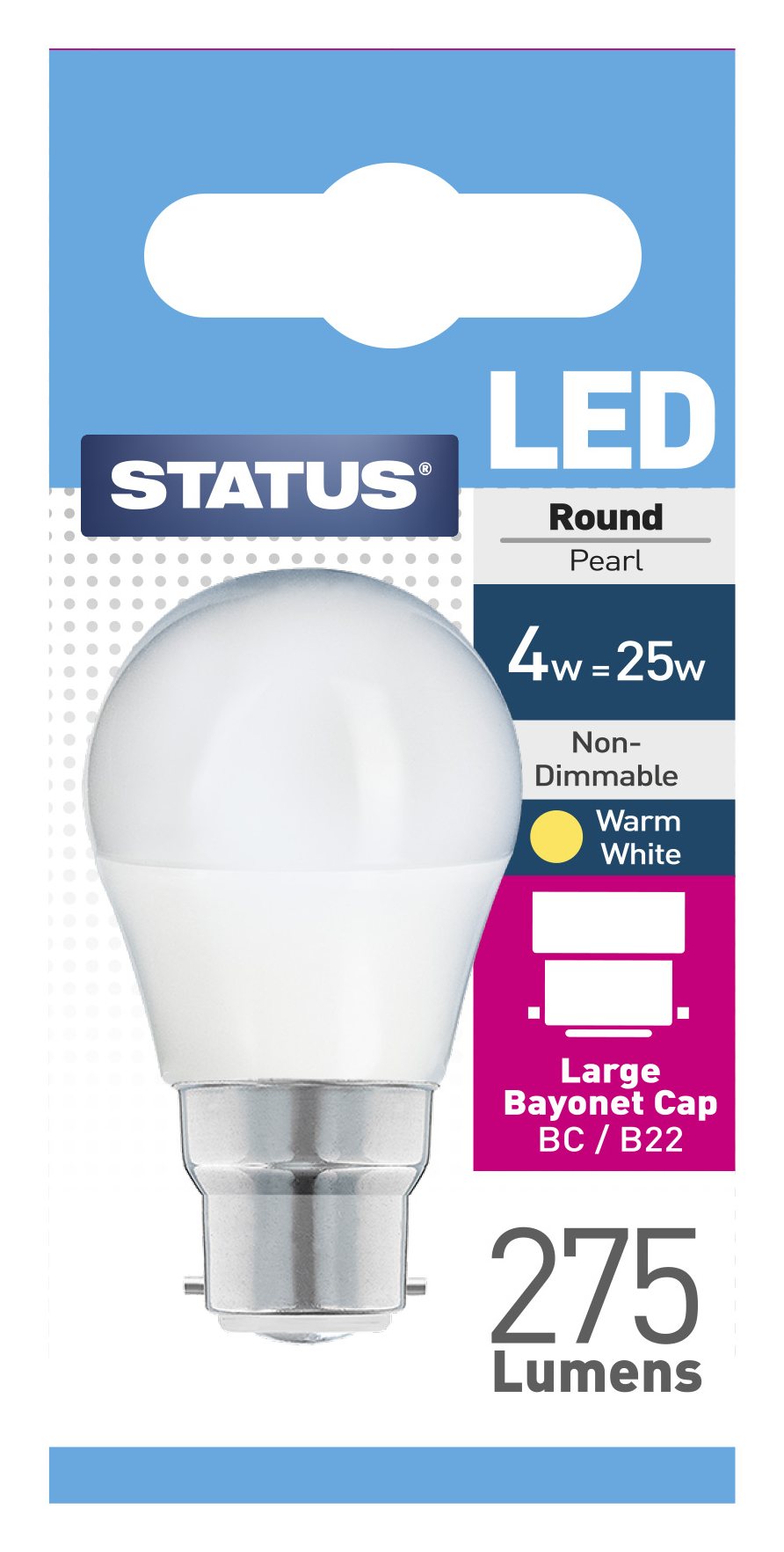Status LED Golfball Bulb BC - Bulbs & Lights