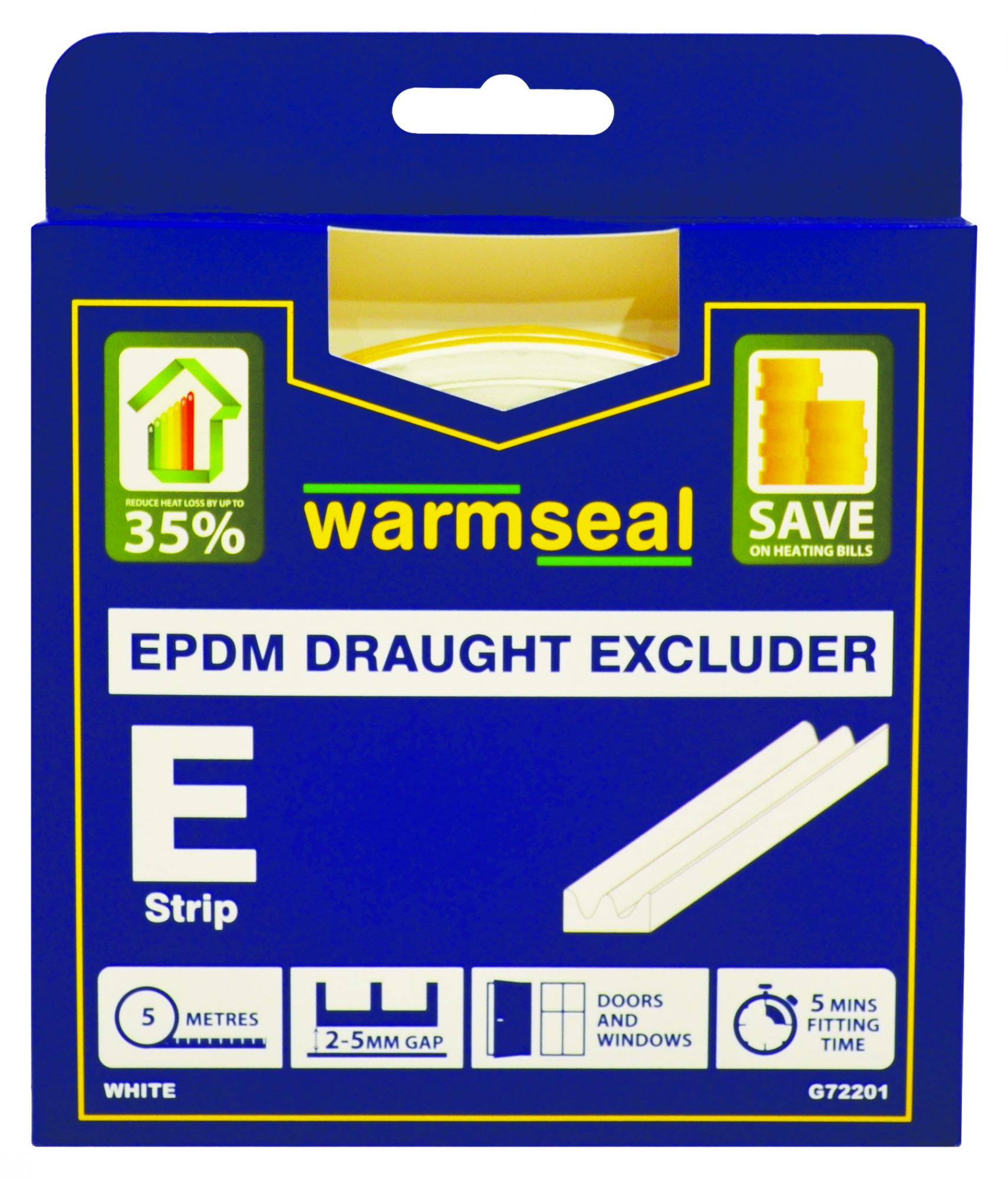 Warmseal Self Adhesive Rubber Draught Excluder 'E' Strip 5m - Entrance ...