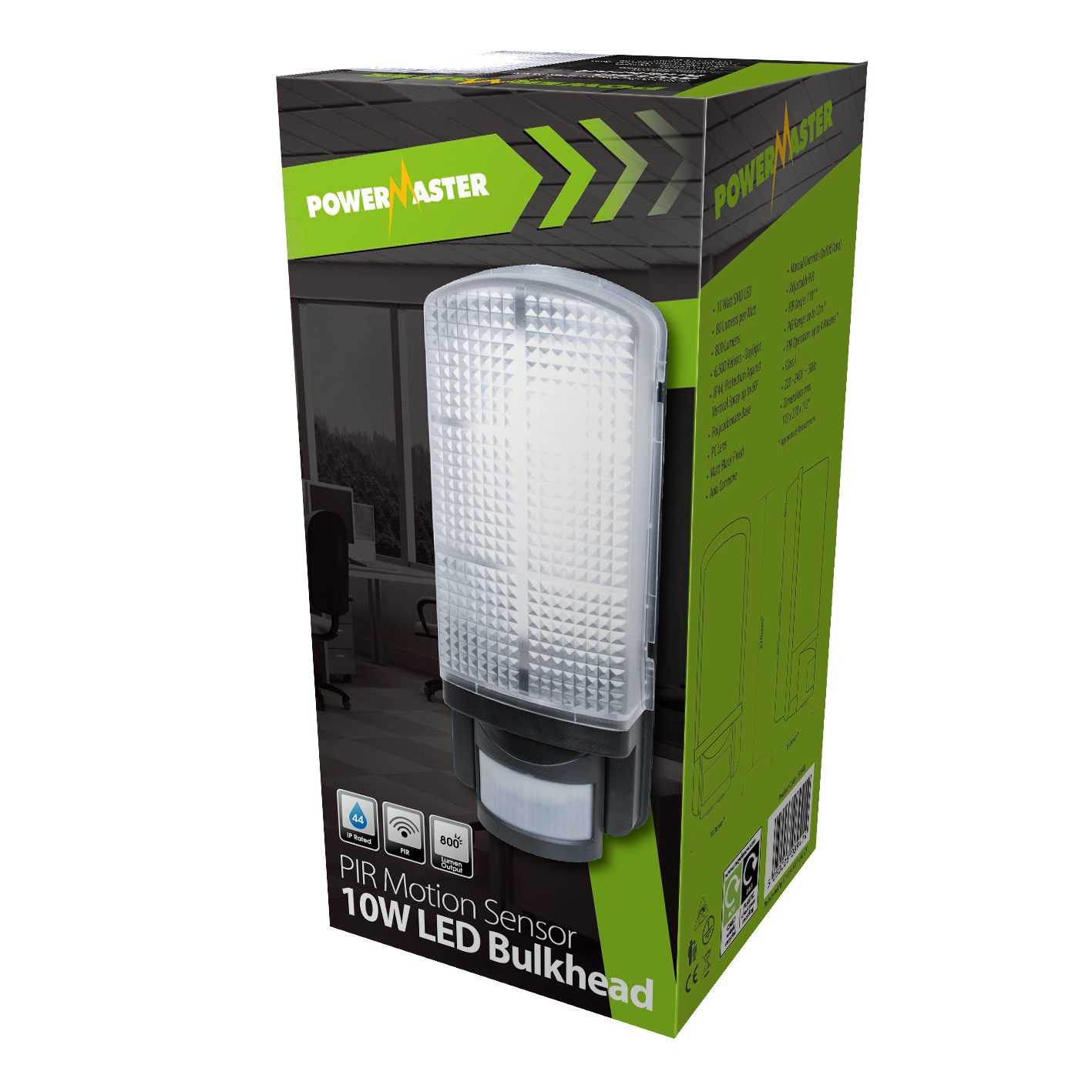 Powermaster LED IP44 Motion Sensor Bulkhead 10w - Lights & Torches ...