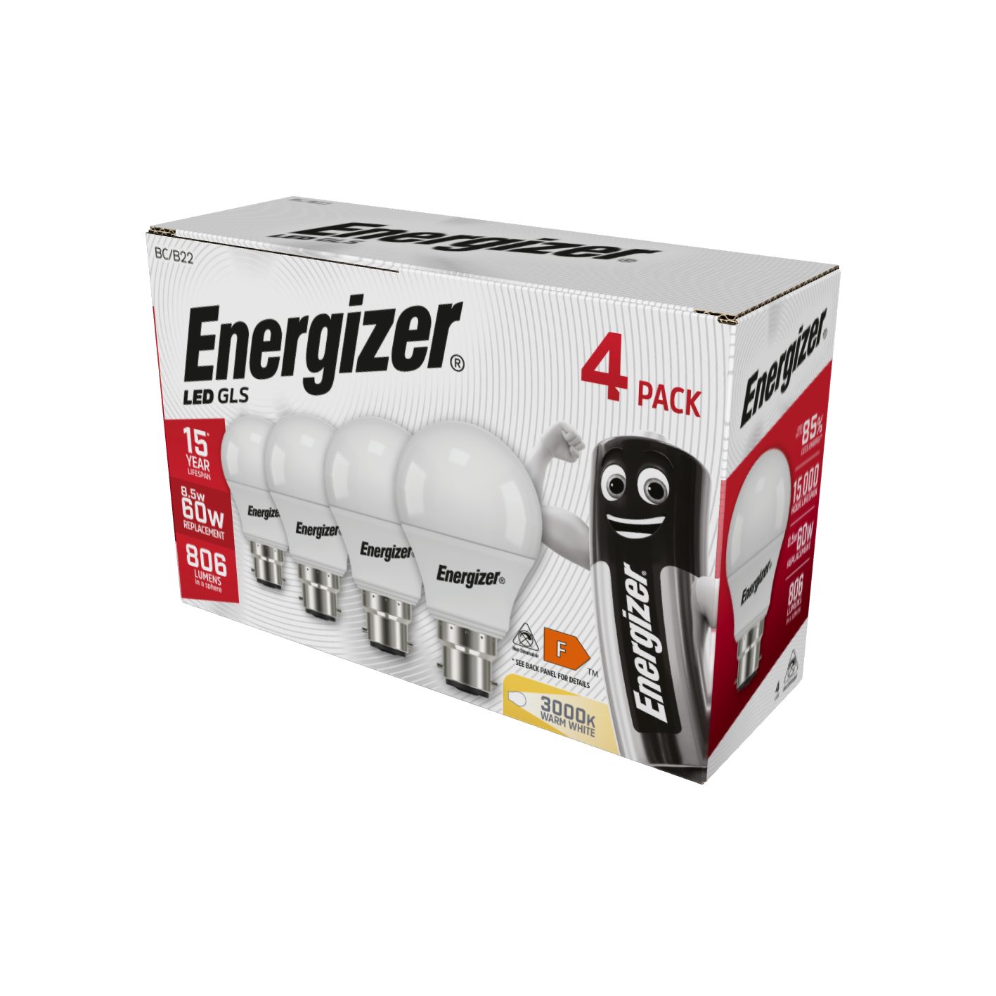 Energizer Energiser LED Bulb 8.6w 4 Pack - Bulbs & Lights
