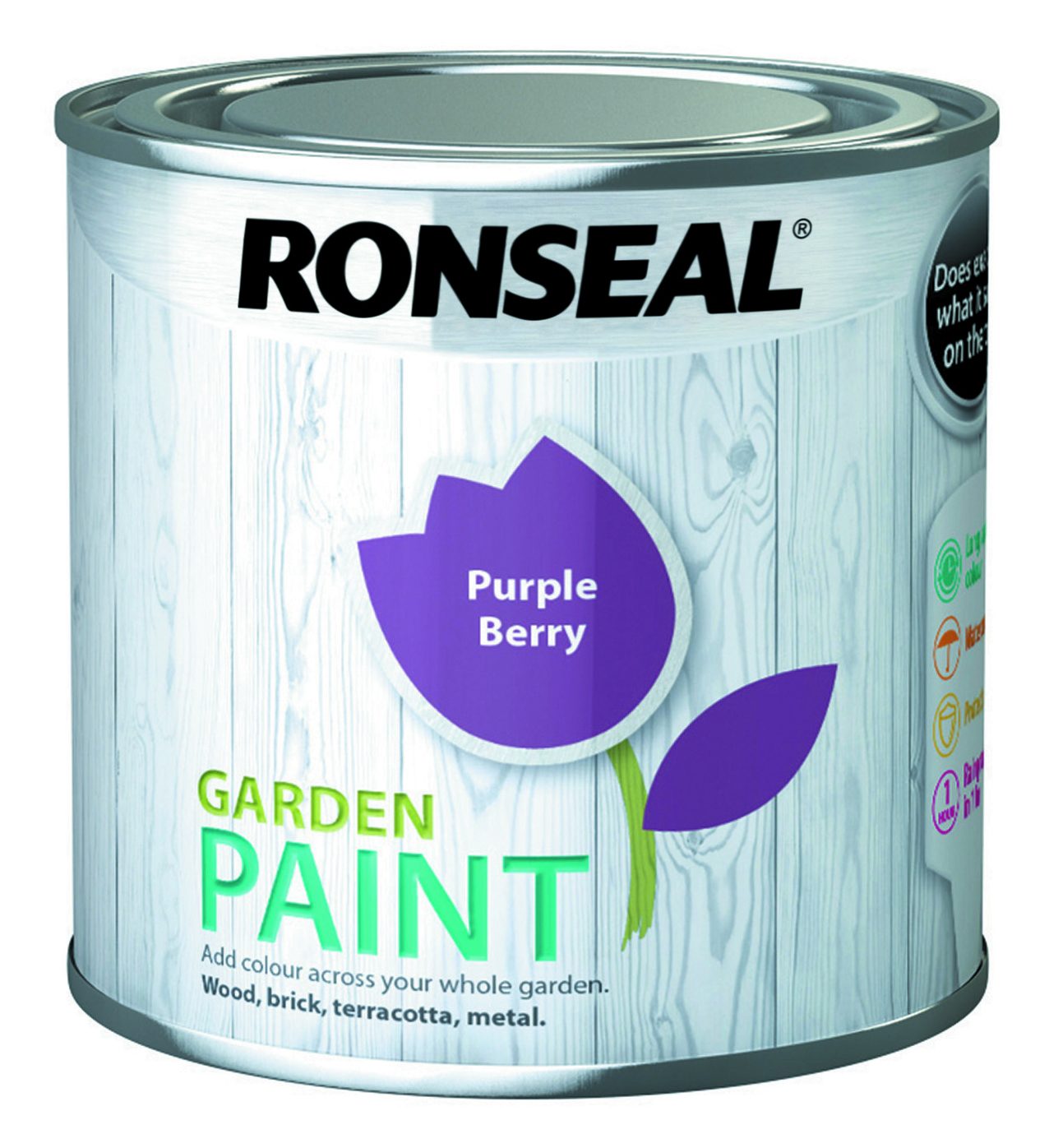 Ronseal Garden Paint Purple Berry 250ml - Wood Treatments & Paints