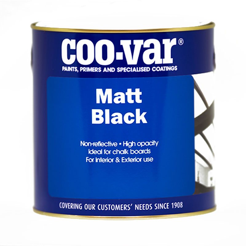 Coovar Coo-Var Matt Black Paint 500ml - Exterior Paints