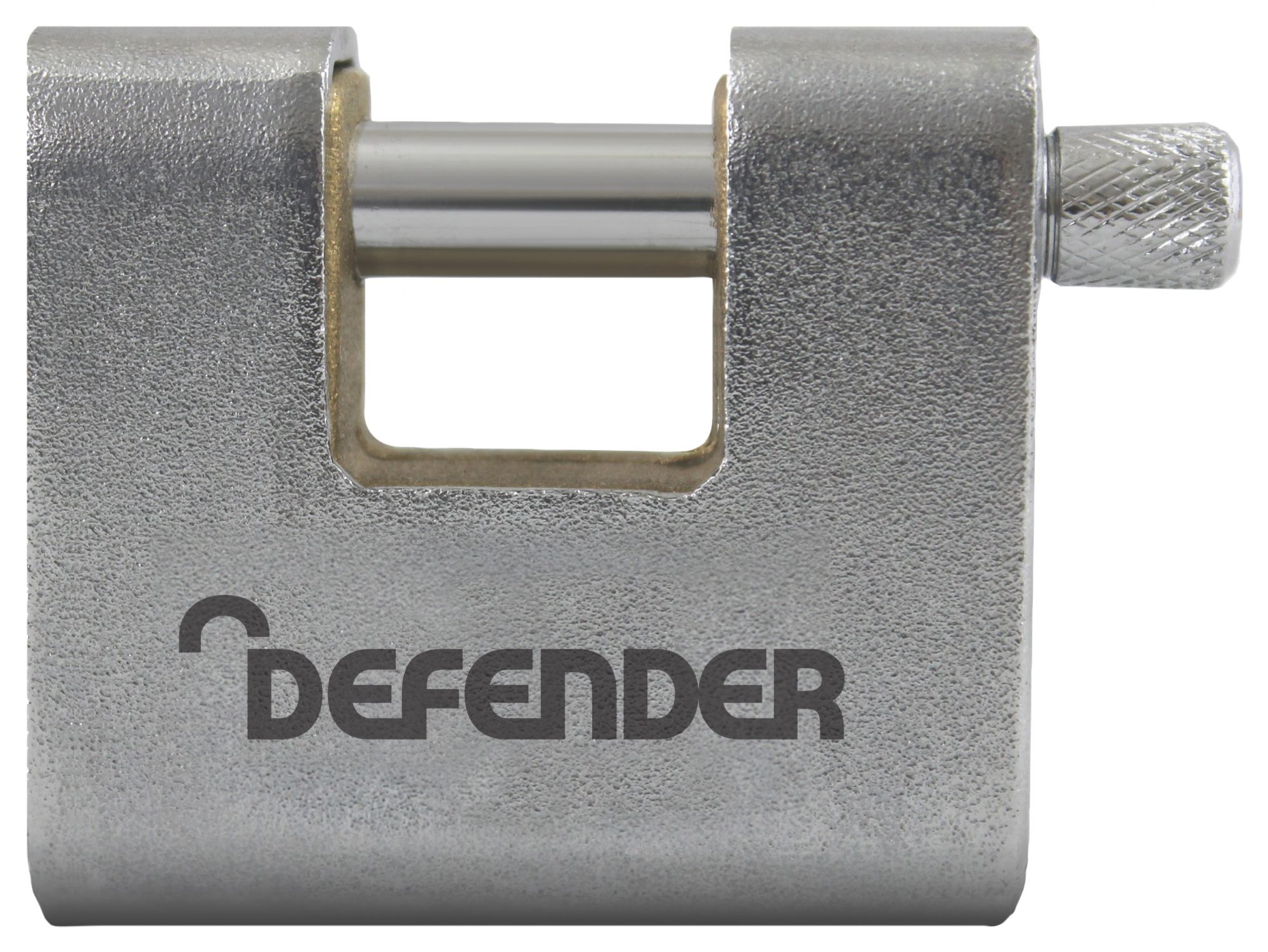 Defender Armoured Block Padlock 80mm Silver - Padlocks - Mole Avon