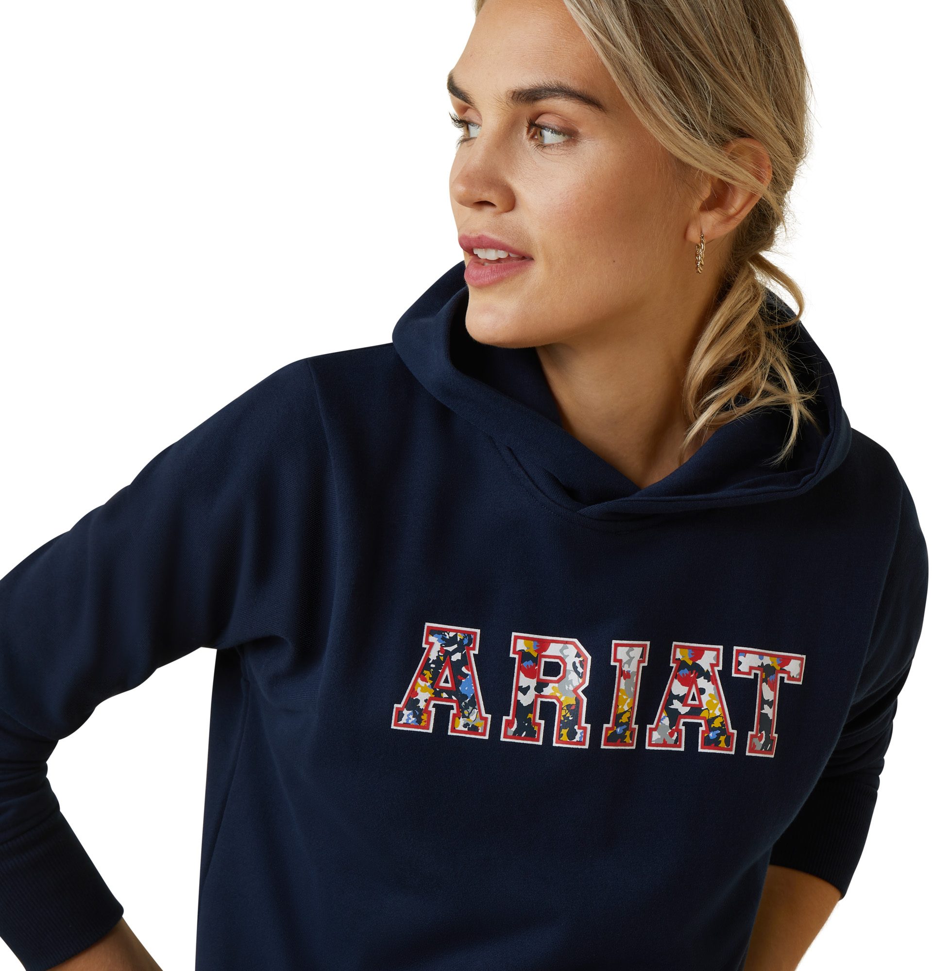 Ariat 3D Logo Hoodie Navy/Red - Jumpers & Sweatshirts