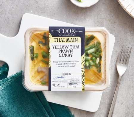 Cook Yellow Thai Prawn Curry Frozen Meal - Ready Meals