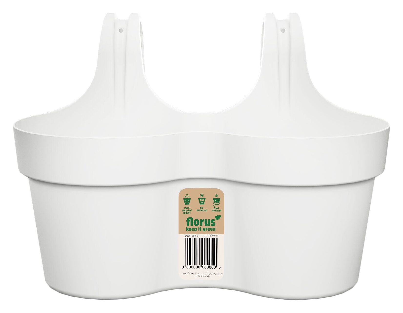 Florus Paris Duo Balcony Hanger White - Outdoor Pots