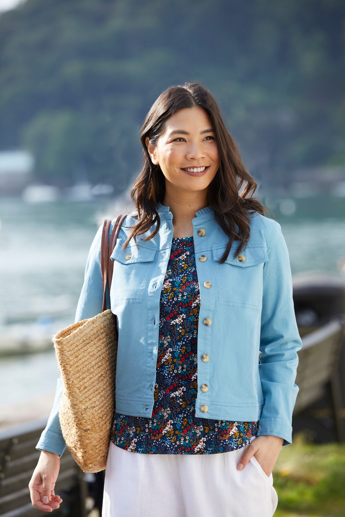 Lily & Me Clovelly Jacket Duck Egg Twill Size 10 - Size 10