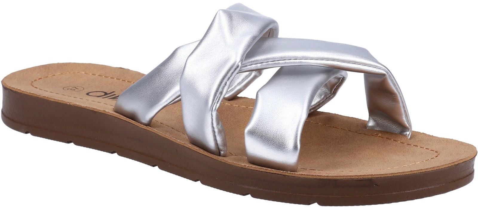 Divaz Zurich Vegan Summer Slider Silver - Sandals