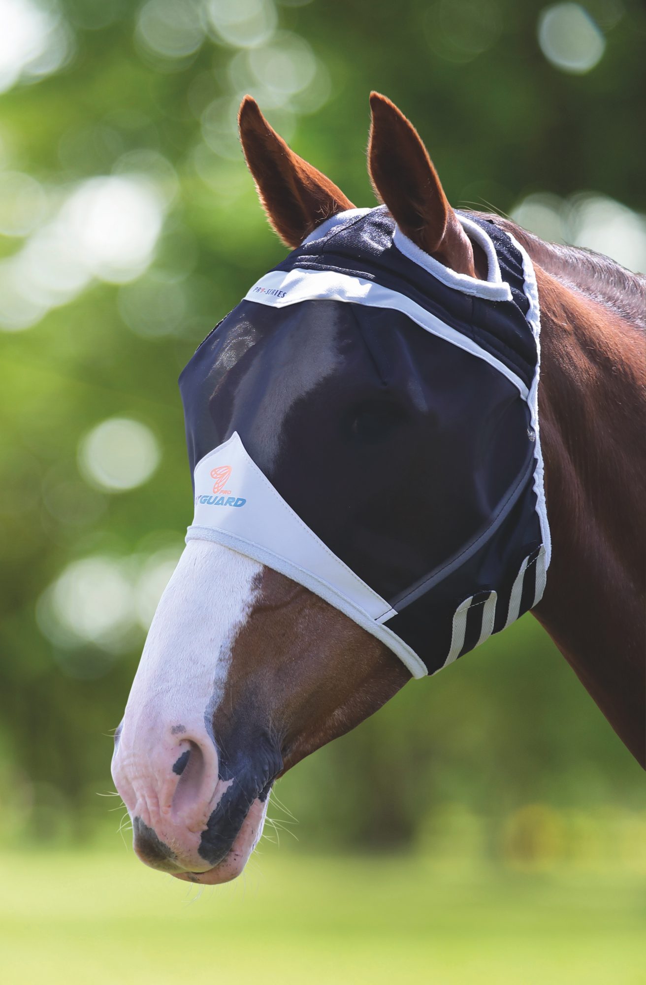 FLYGUARD FlyGuard Pro Fine Mesh Fly Mask With Ear Hole Black Extra Full ...