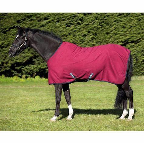 Rambo Waffle Cooler Rug Burgundy - Horse Rugs - Mole Avon