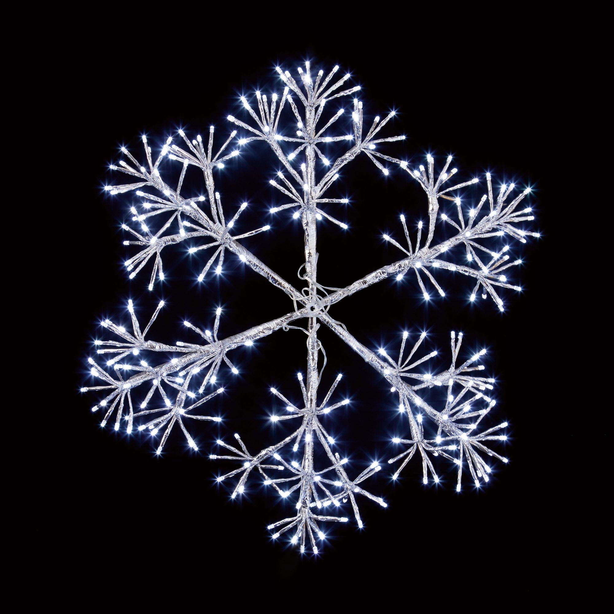 Light Up Snowflake Silver 60cm - Christmas