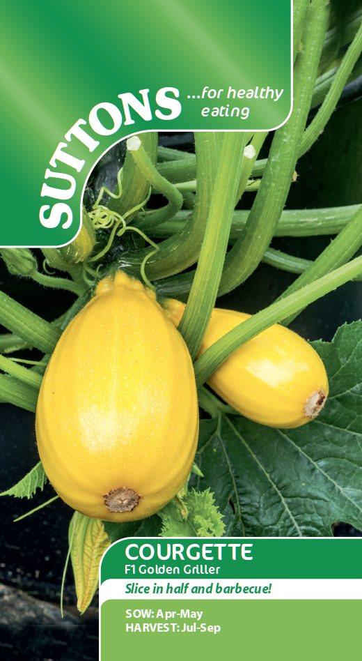 SUTTONS Suttons Courgette F1 Golden Griller Seeds - Squash - Mole Avon