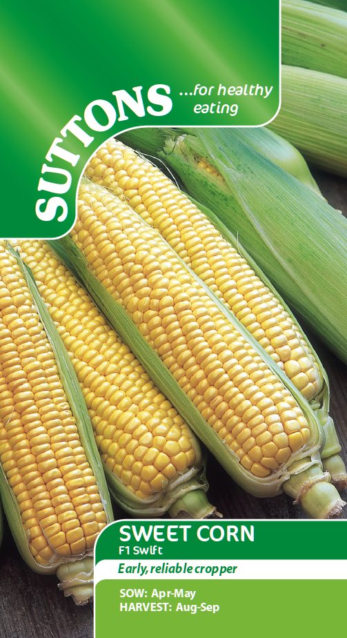 SUTTONS Sweet Corn Swift F1 Seeds - Beans & Peas