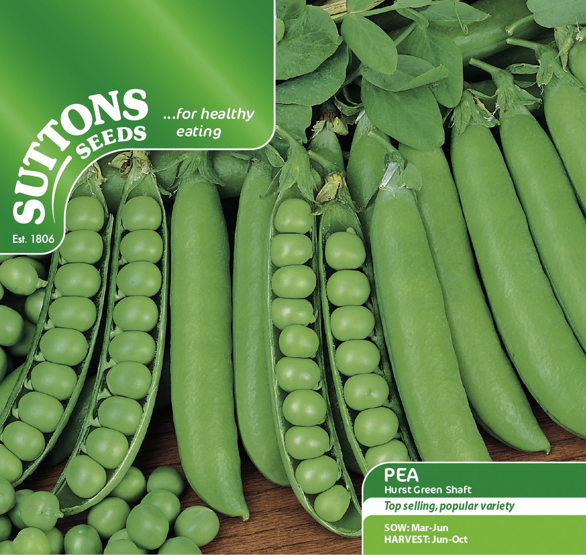 SUTTONS Pea Hurst Green Shaft Seeds - Beans & Peas