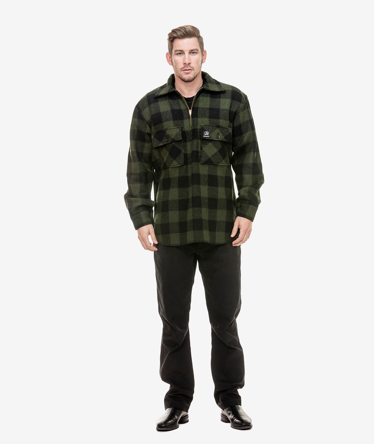 Swanndri Ranger Bush Shirt Olive Check - Shirts