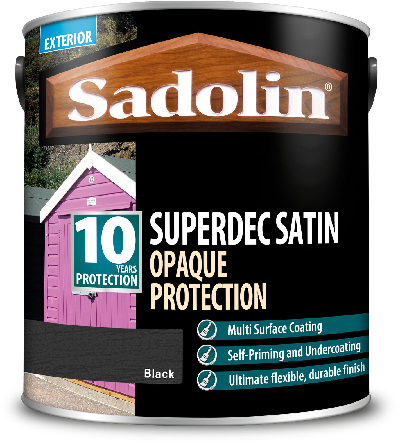 Sadolin Superdec Opaque Satin Black Wood Finish
