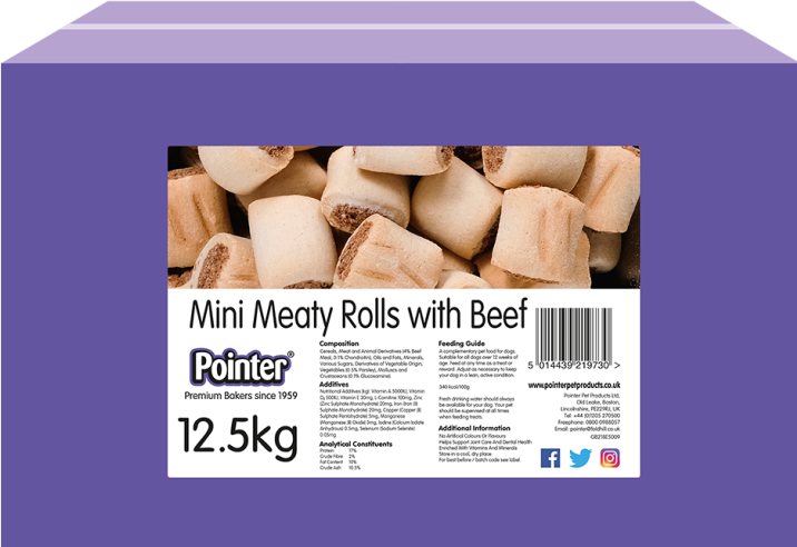 POINTER Pointer Mini Meaty Rolls 12.5kg - Biscuits