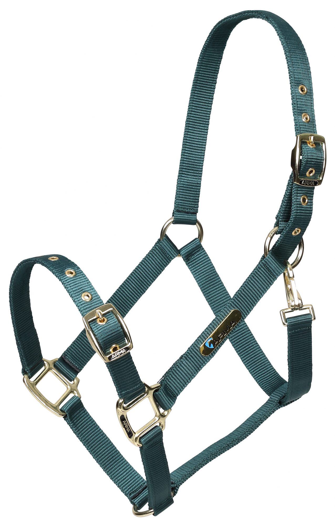 Shires Arma Adjustable Headcollar Green Full - Bridle Wear
