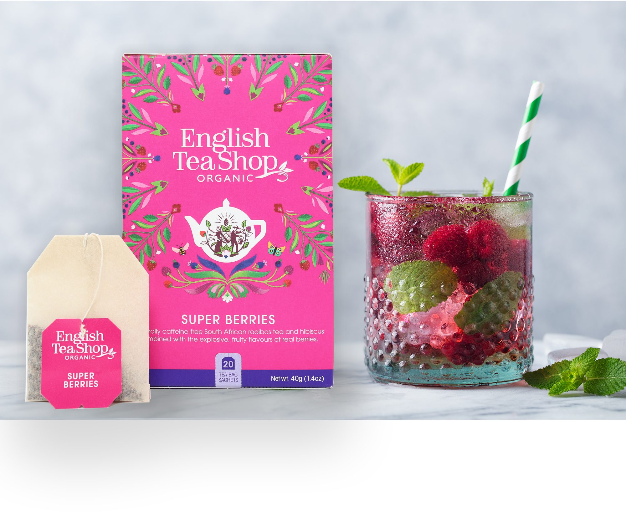 English Tea Shop Organic Super Berries Tea 20 Bags - Tea & Coffee