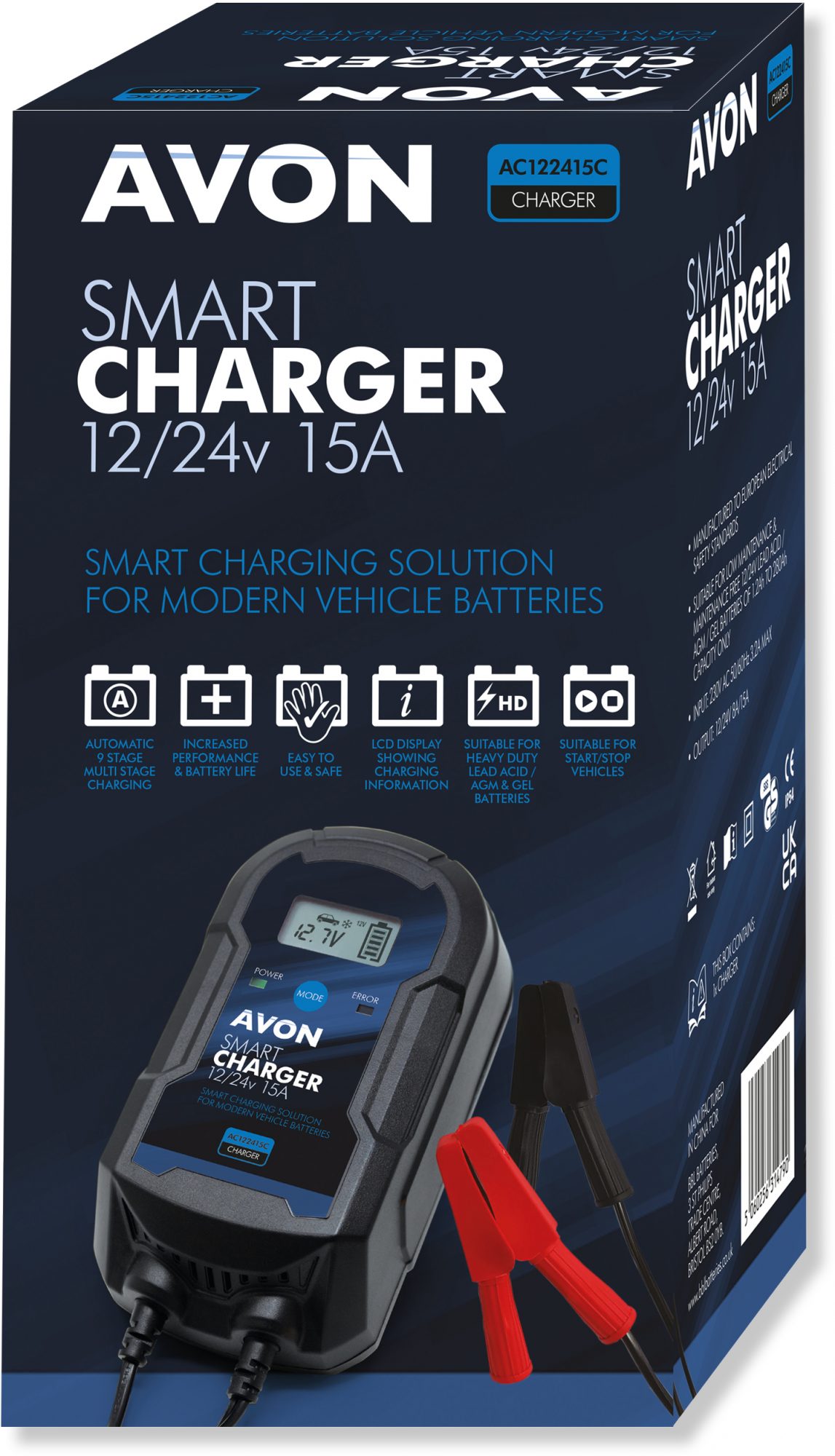 Avon Intelligent Battery Charger 12/24V 15Ah - Batteries