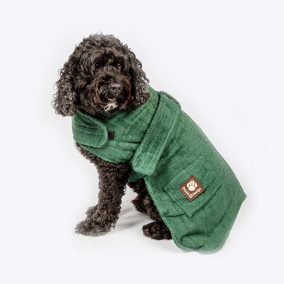Danish Design Towelling Dog Robe Green - Dog Coats