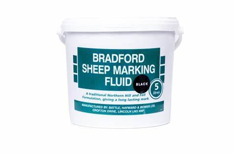 Bradford Sheep Marking Fluid Black 5L - Markers & Tupping