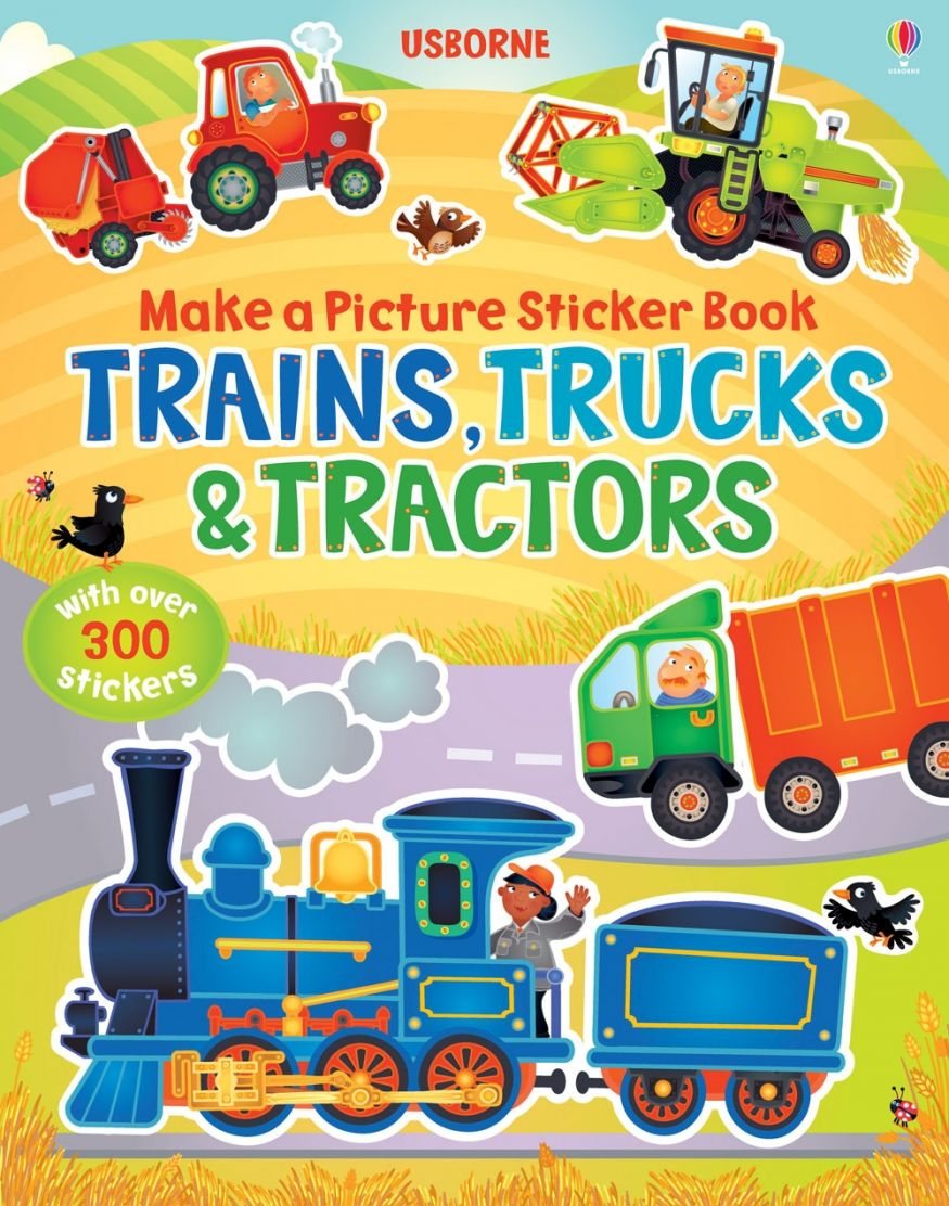 USBORNE Usborne Trains, Trucks & Tractors Sticker Book - Books - Mole Avon