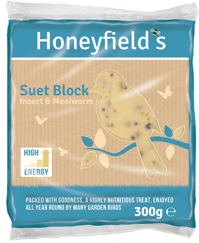 HONEYFIE Honeyfield's Suet Block With Mealworms & Insects - Suets