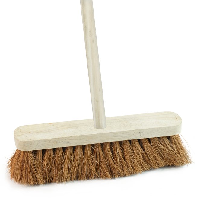 Brushware Natural Coco Brush With Handle 12" - Brooms & Brushes