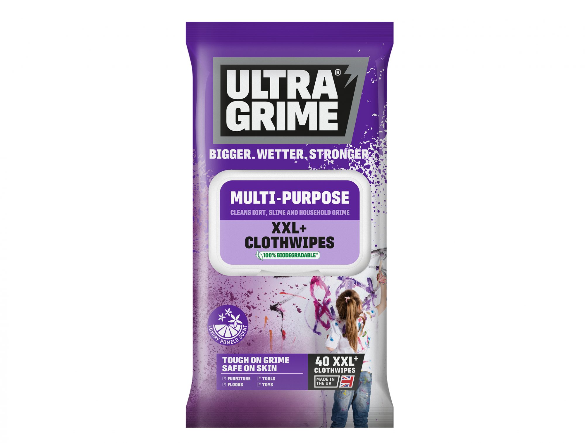 ULTRAGRI Ultragrime Multi-Purpose Pomelo Wipes 40 Pack - Multi Purpose ...