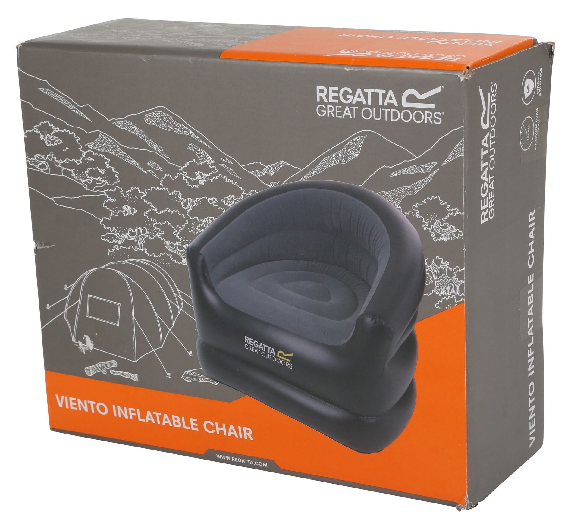 Regatta Viento Inflatable Camping Chair Black - Chairs & Tents