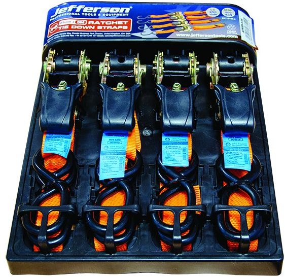 Jefferson Tools Jefferson Ratchet Strap Orange 5m x 25mm 4 Pack ...