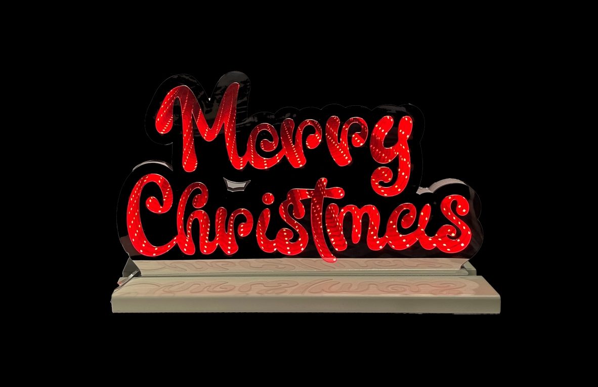 Infinity Light Merry Christmas Sign With Base 60cm - Christmas ...