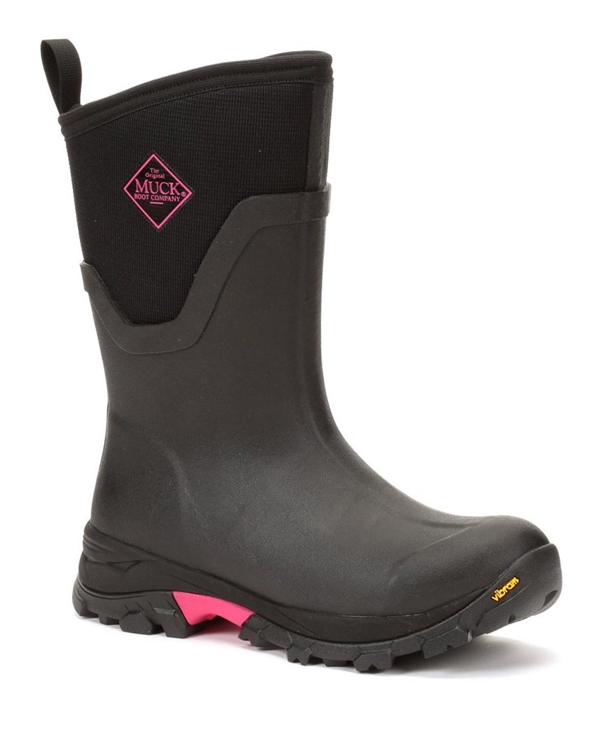 Muck Boots Arctic Ice Mid Wellington Black/Pink - Muck Boots